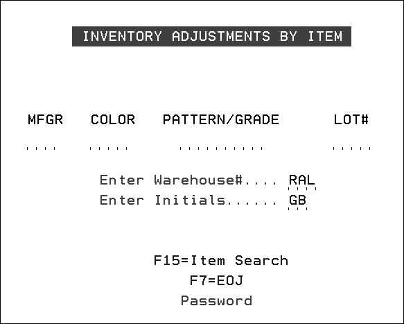 Inventory Adjustments