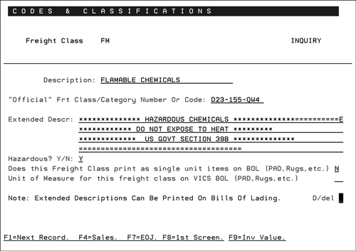 Classification Codes File (FIL 19)
