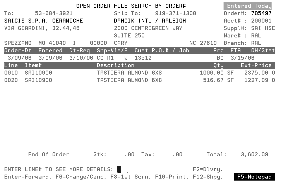 Splitting Lines on Purchase Orders