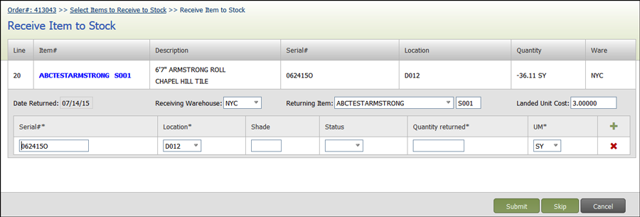 Manually Returning Inventory to Stock on Credit Orders (BKLG 1039)