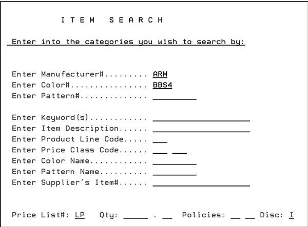 Item Search Enhancements