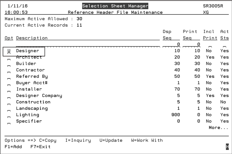 Selection Sheet Manager - Work with References (SSM 12)
