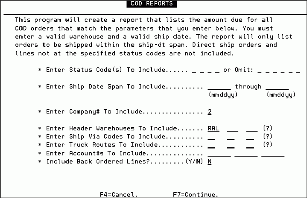 COD Invoicing and Reports - WAR 18
